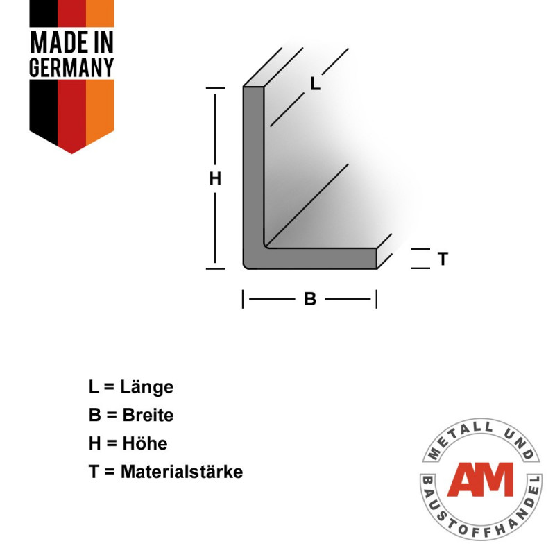 Alu Winkel eloxiert E6/EV1 Aluminium L-Profile gekantet nach Maß